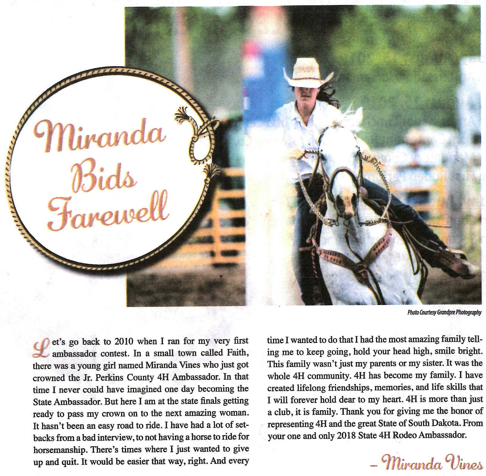 Miranda Vines Reins in Another Type of Horsepower ~ Completes Her Reign ...